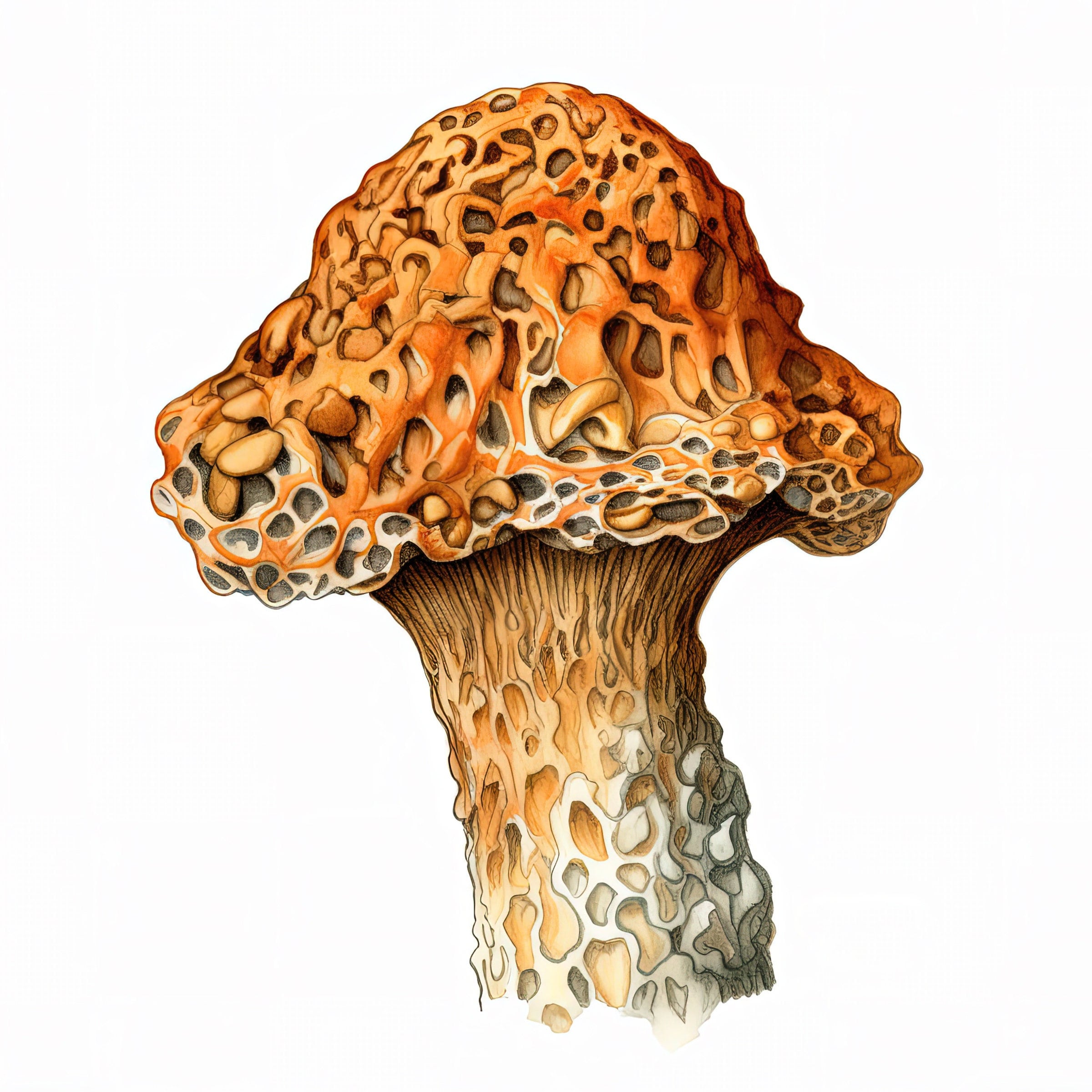 Printable, Mushroom, Download, Morel, Drawing, Digital Art, Print - Etsy