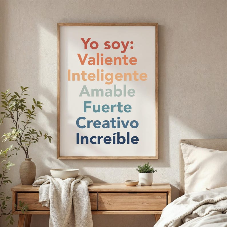 Afirmaciones Positivas - Yo Soy | Arte Enmarcado Motivador Para Niños Y ...