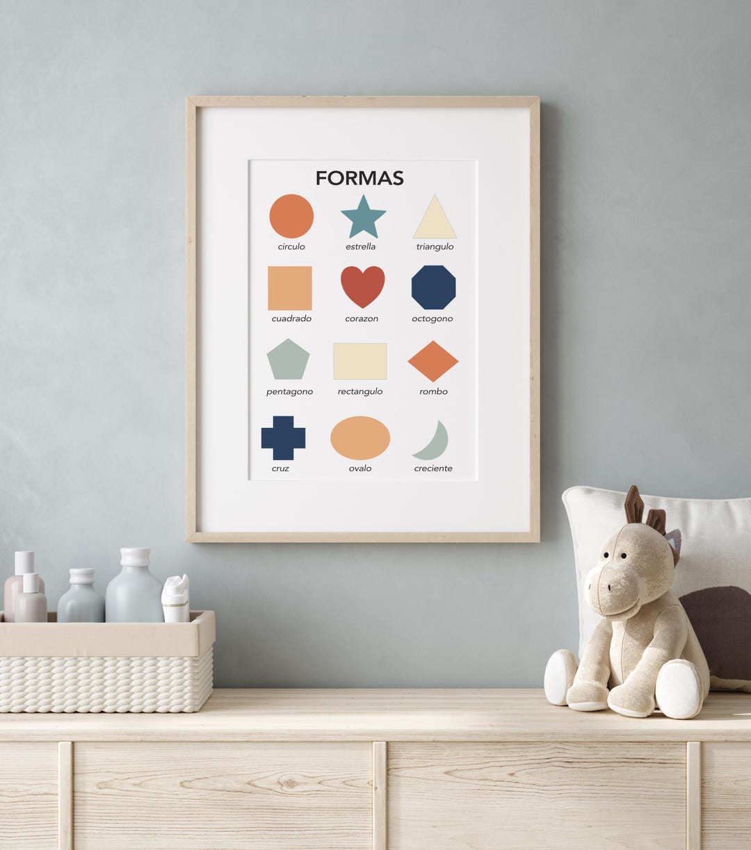 Spanish Shapes Poster for Kids – Educational Wall Art With Circle ...