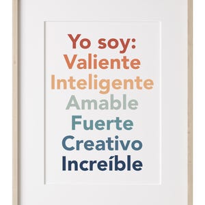 Afirmaciones Positivas - Yo Soy | Arte Enmarcado Motivador Para Niños Y ...