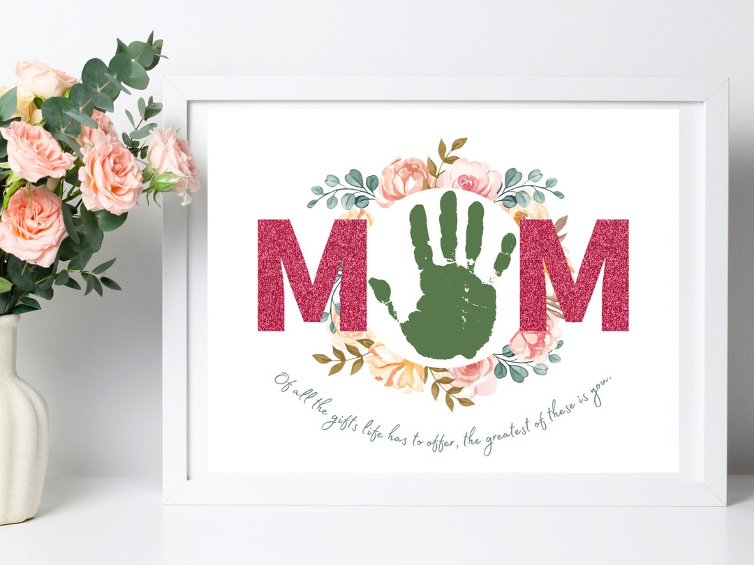 Mother's Day Glitter Handprint Art Gift | Kids Craft | Mom | Printable ...
