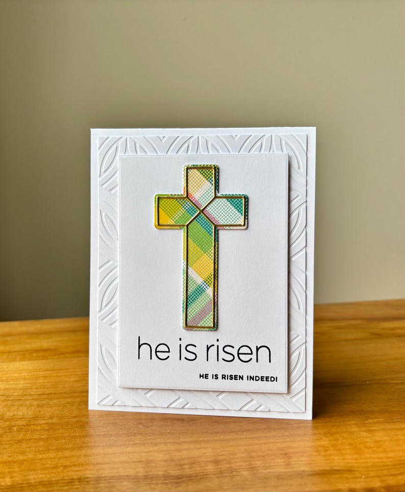 Easter Cross Card | He is Risen | Elegant Cross Card | Easter Blessings ...