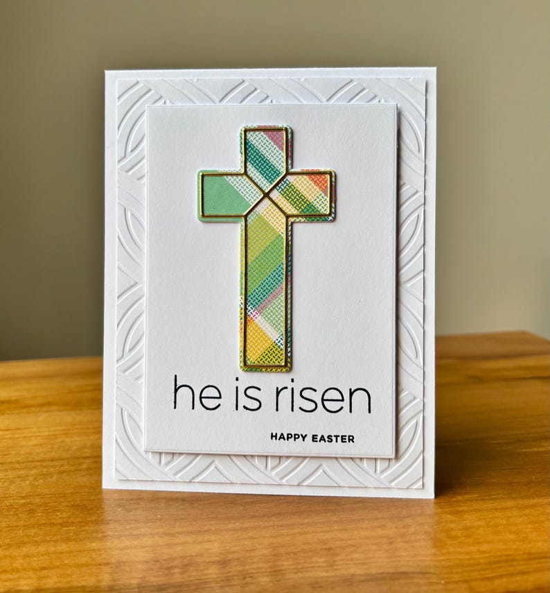 Easter Cross Card | He is Risen | Elegant Cross Card | Easter Blessings ...