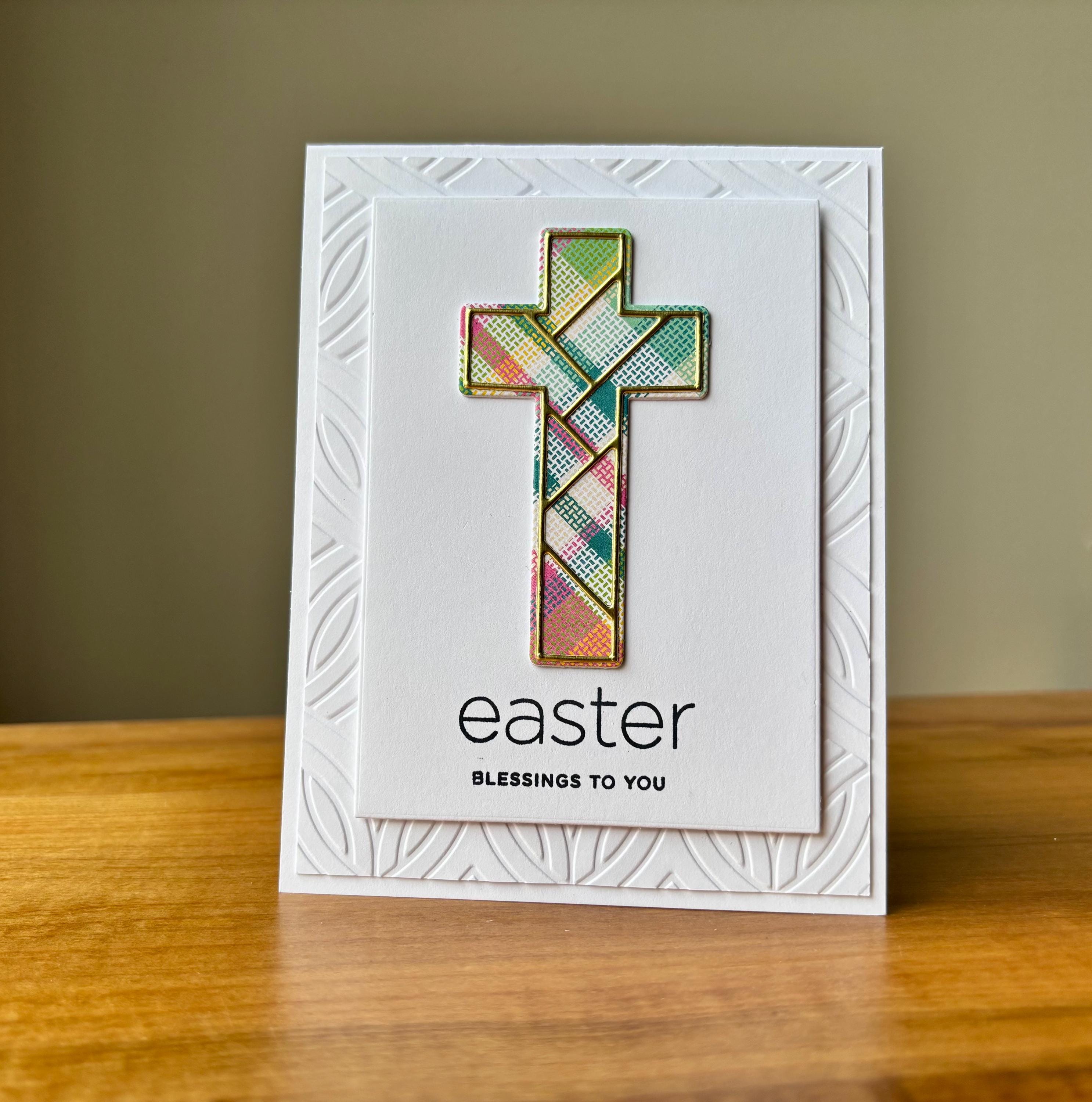 Easter Cross Card | He is Risen | Elegant Cross Card | Easter Blessings ...