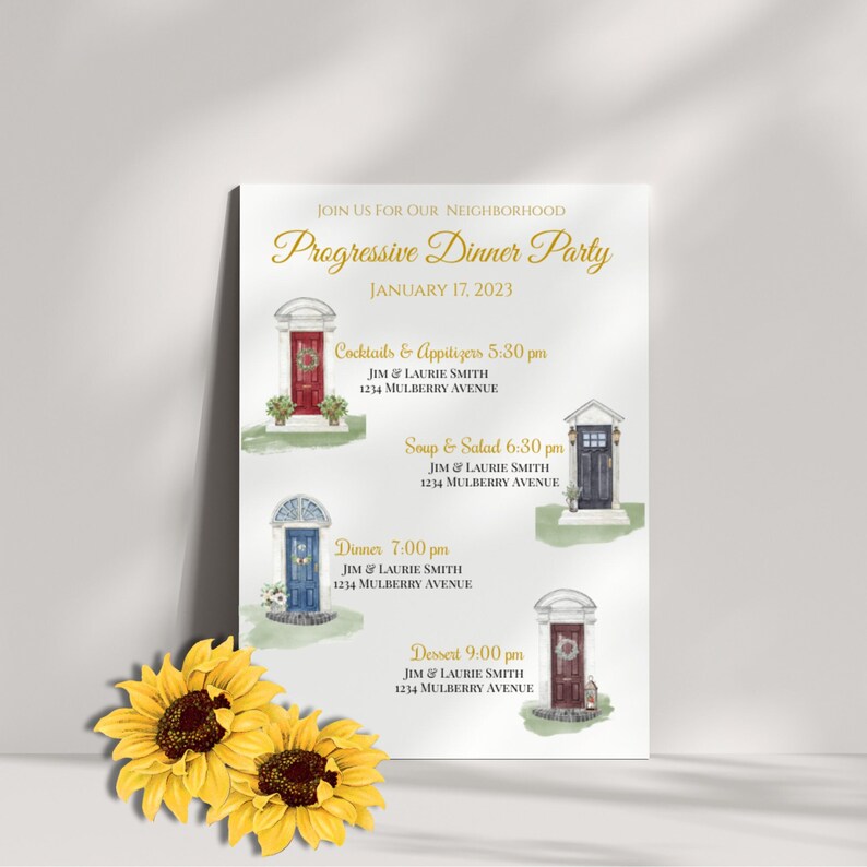 Progressive Dinner Party Invitation Housewarming Party - Etsy