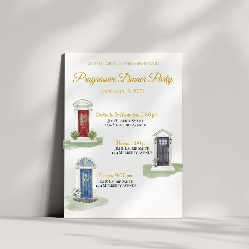 Progressive Dinner Party Invitation Housewarming Party - Etsy