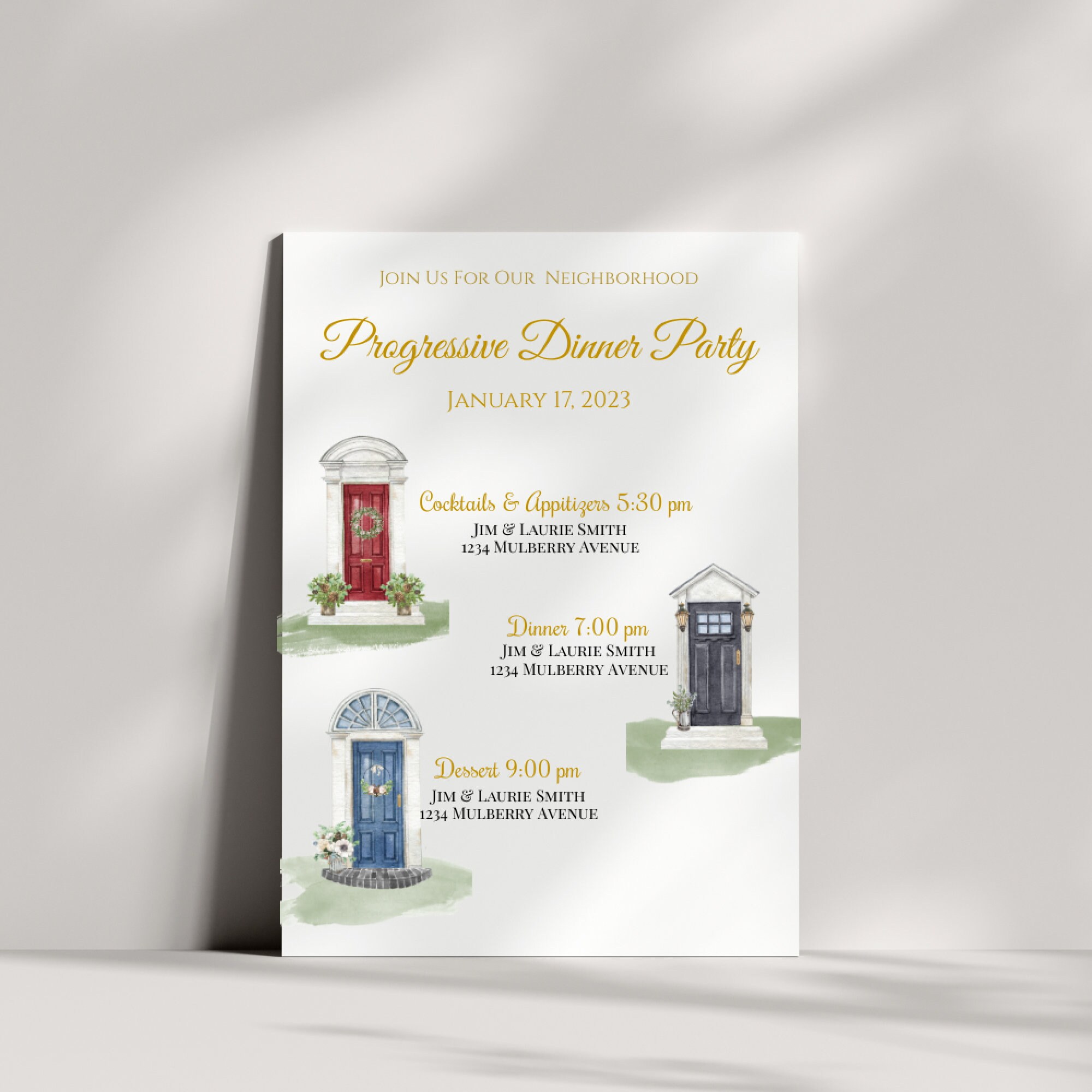 Progressive Dinner Party Invitation Housewarming Party - Etsy