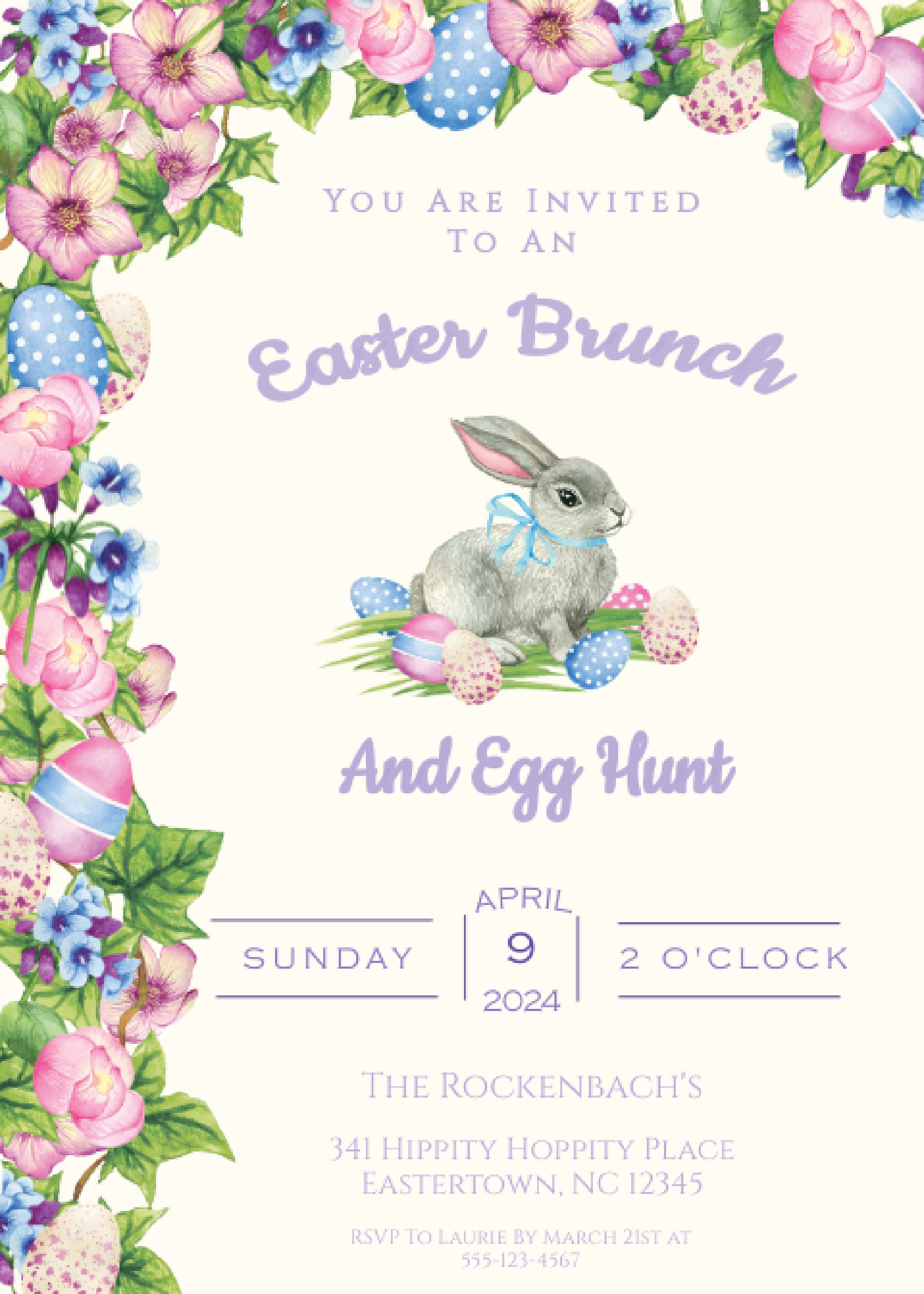 Easter Brunch and Easter Egg Hunt Floral Easter Brunch and Easter Egg ...