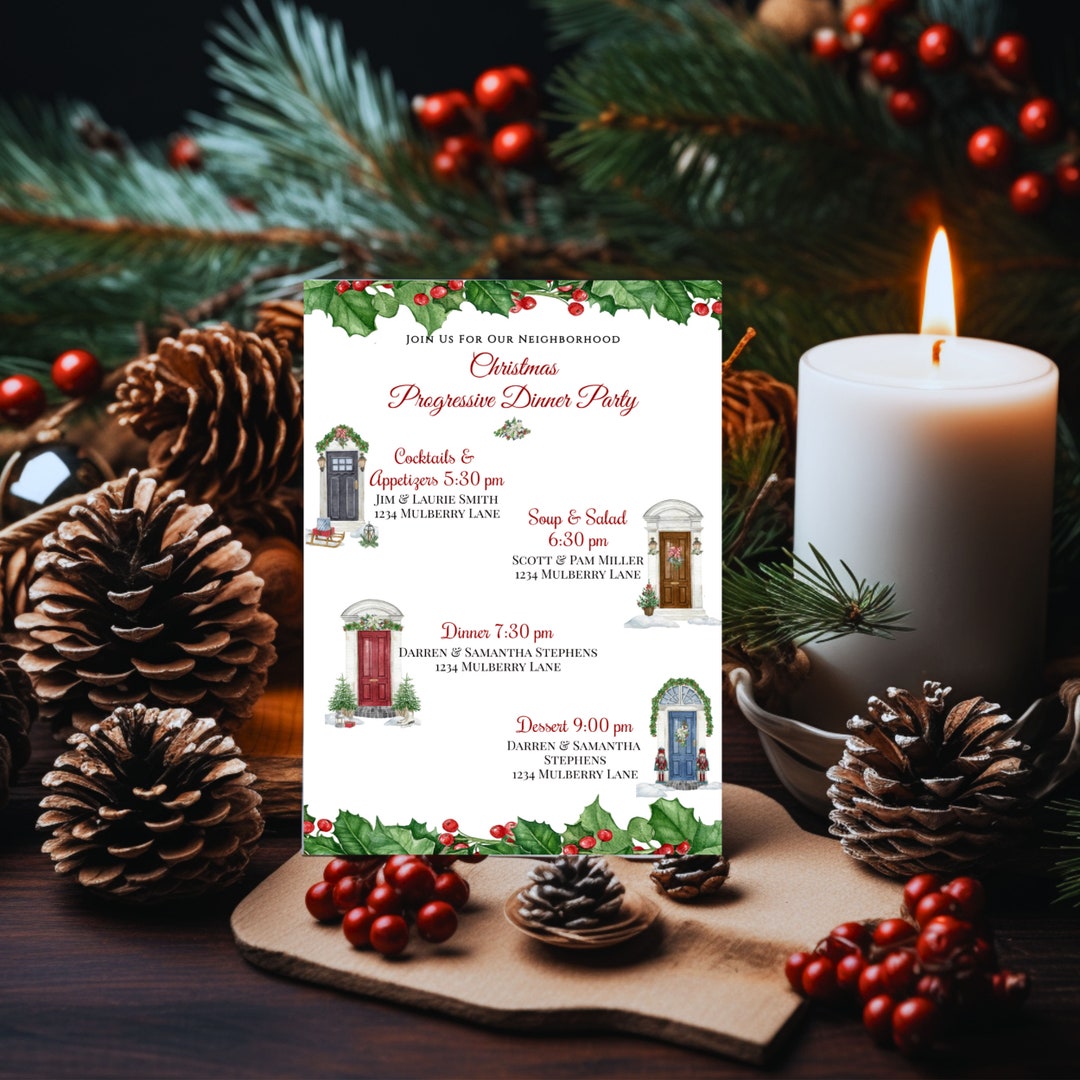 4 Stop Progressive Dinner, Christmas Dinner Party, Housewarming Party ...