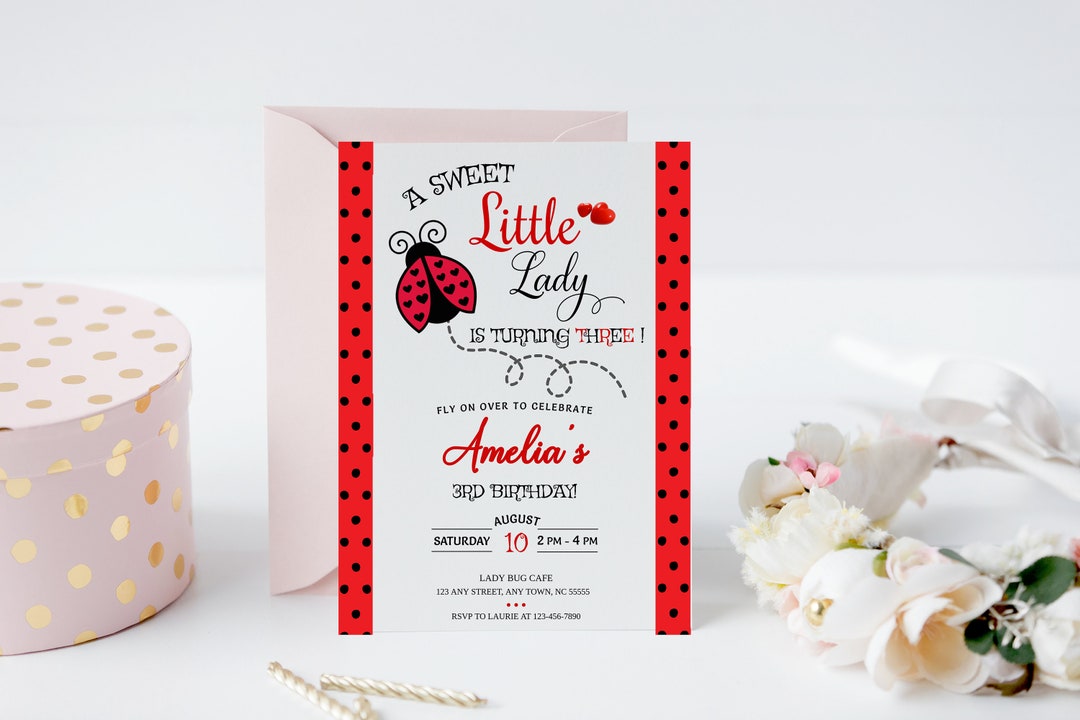 Ladybug Birthday Invitation Ladybug Invitation Editable Ladybug Invite ...