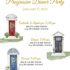 Progressive Dinner, Party Invitation, Housewarming Party, Progressive ...