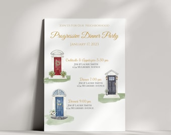 Holiday Progressive Dinner, Party Invitation, Housewarming Party ...
