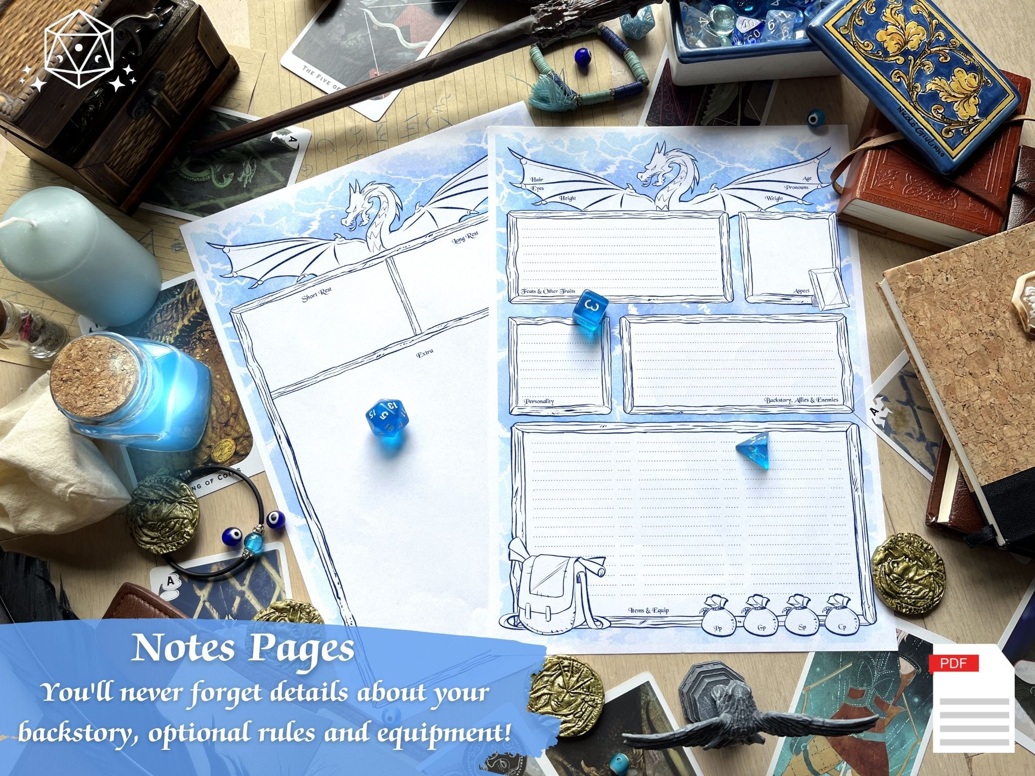 Draconic Power - A Magical Character Sheet Dnd 5e Games ENG/ITA - Etsy