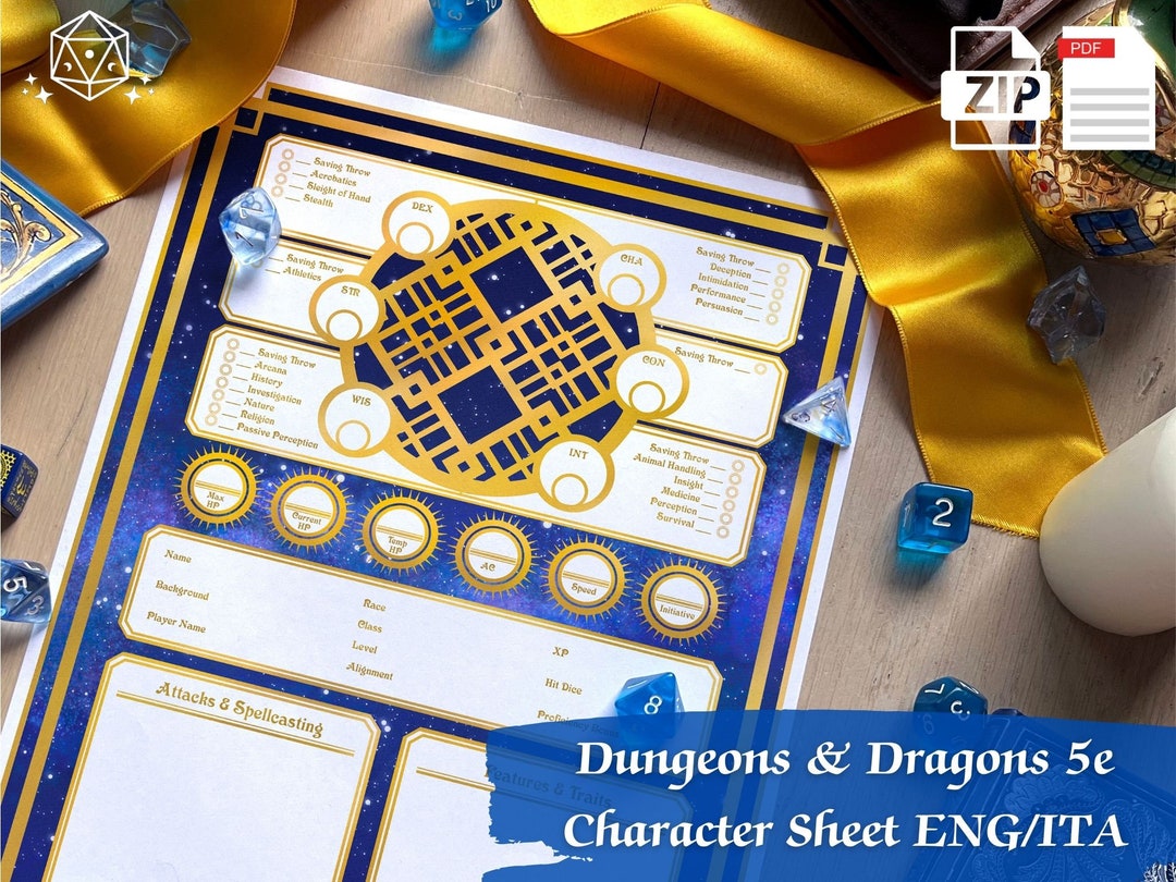 Stargazers - a Cosmic Character Sheet Dnd 5e Games ENG/ITA - Etsy