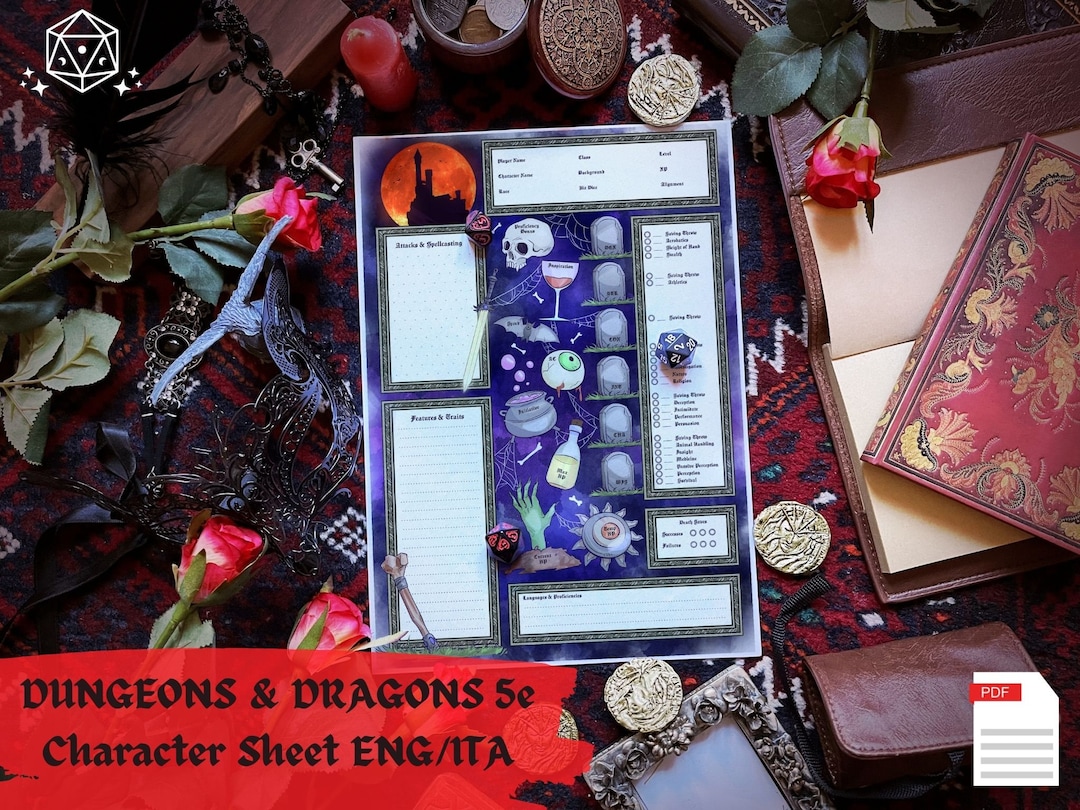 Barovian Nights - A Spooky Character Sheet Dnd 5e Games ENG/ITA - Etsy