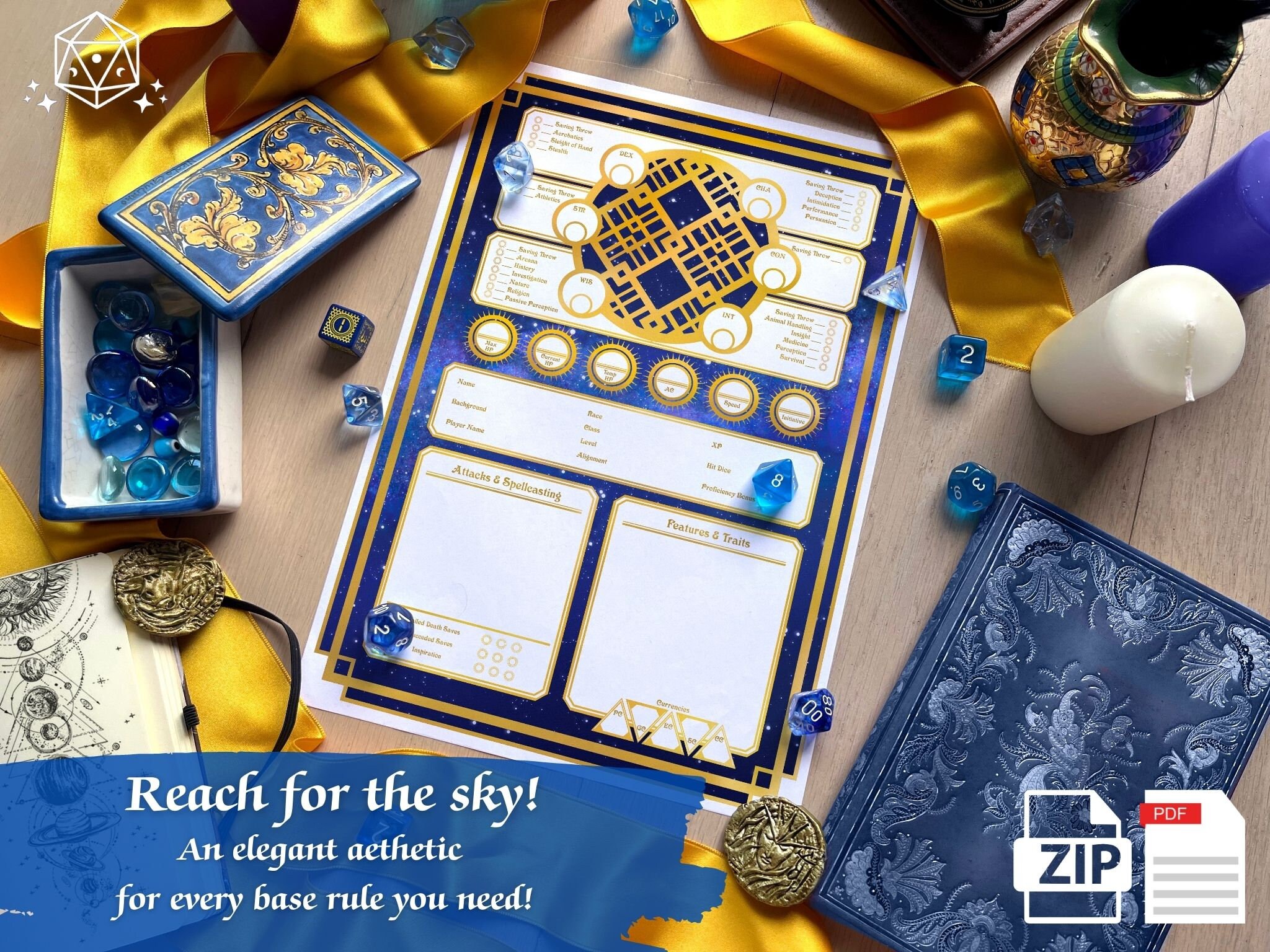 Stargazers a Cosmic Character Sheet Dnd 5e Games ENG/ITA - Etsy