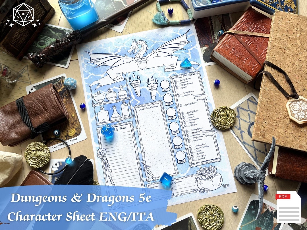 Draconic Power - A Magical Character Sheet Dnd 5e Games ENG/ITA - Etsy