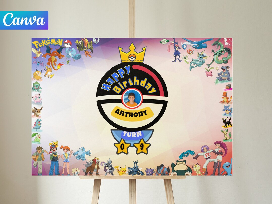 Pokemon Bithday Poster Template . Pokemon Birthday Invition - Etsy