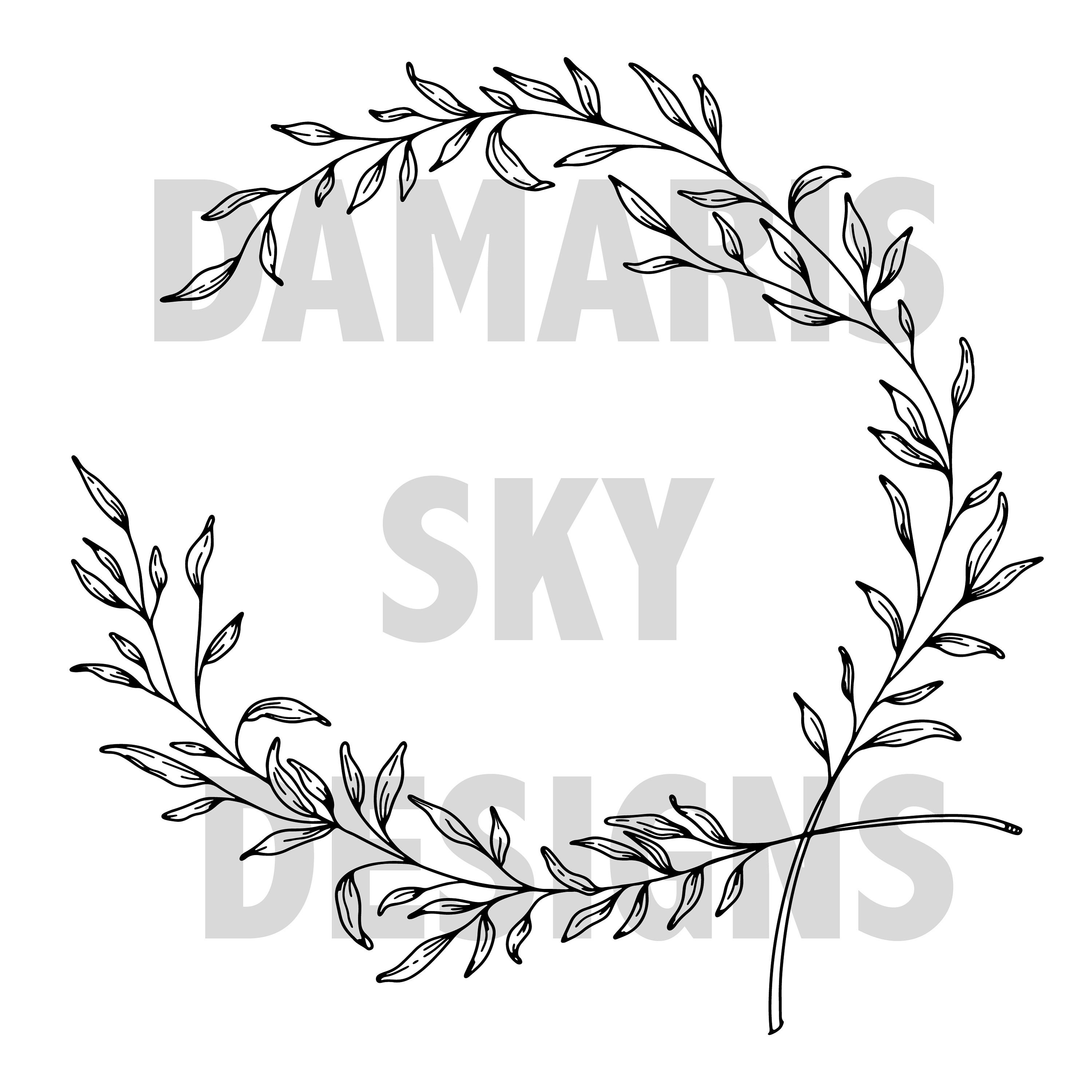 SVG Bundle | Laurel Wreath | Hand-drawn Line Art - Etsy