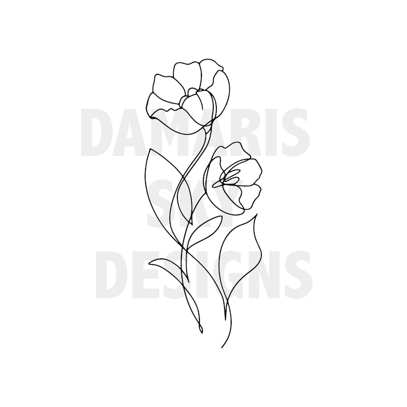 SVG Bundle | Line Art Flower - Etsy