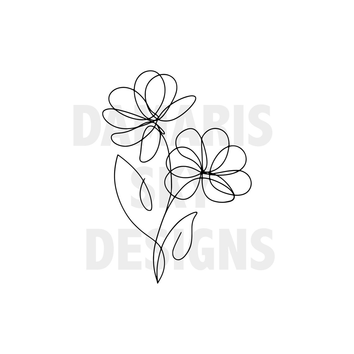 SVG Bundle | Line Art Flower | Hand-drawn - Etsy