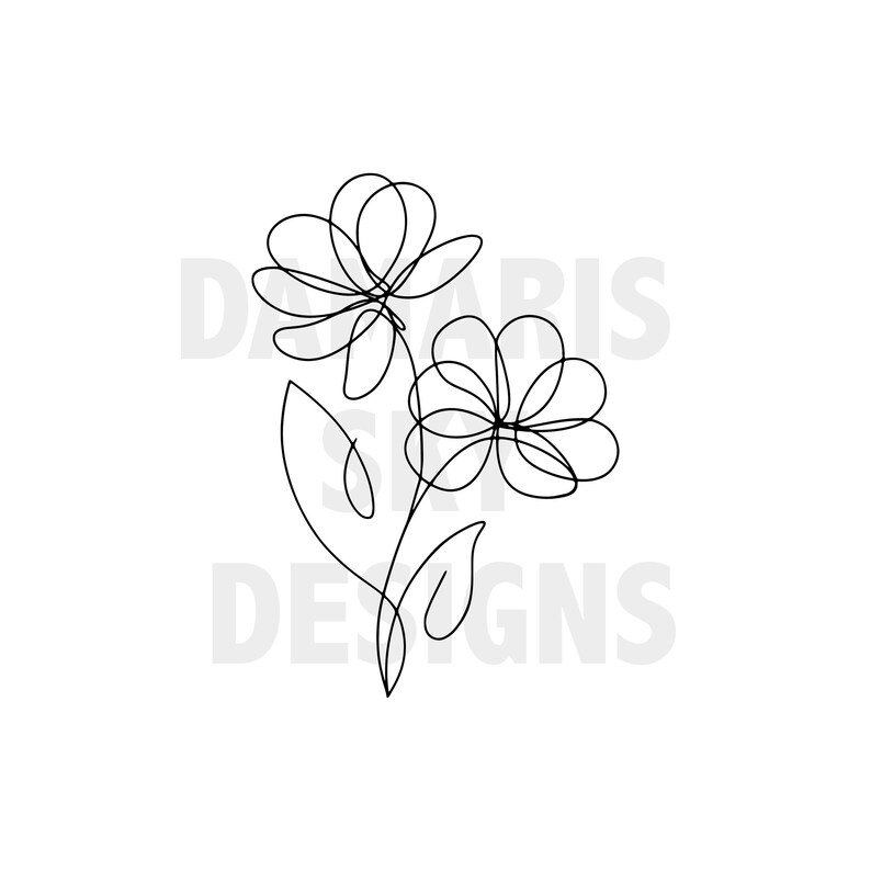 SVG Bundle | Line Art Flower | Hand-drawn - Etsy