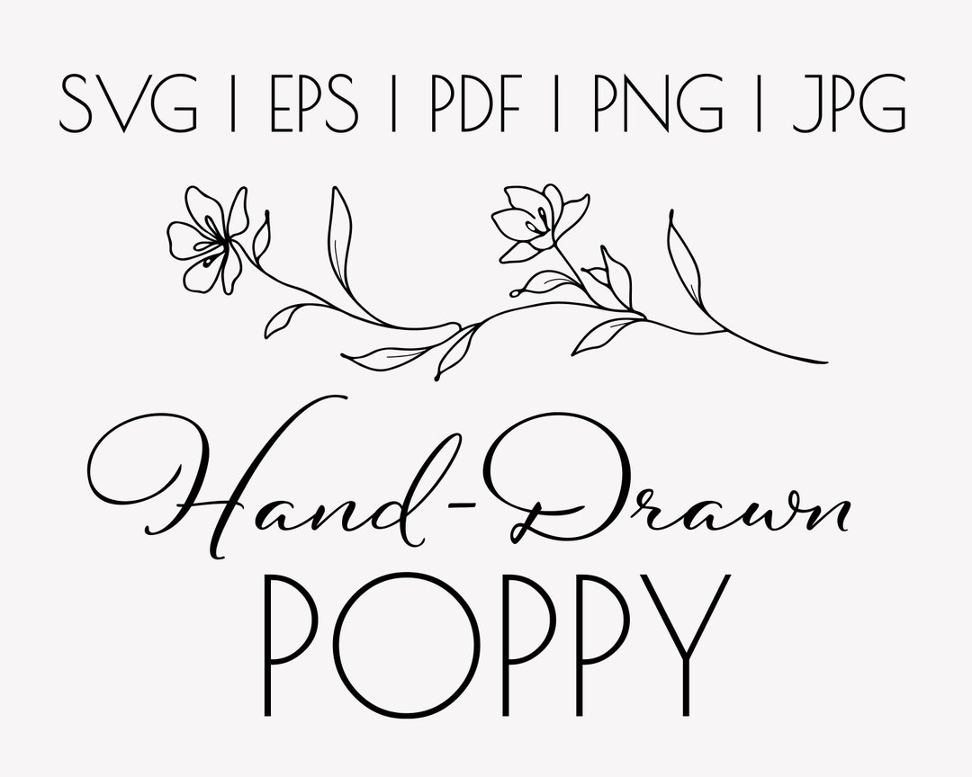 SVG Bundle | Hand-drawn Poppy Flowers | Line Art - Etsy