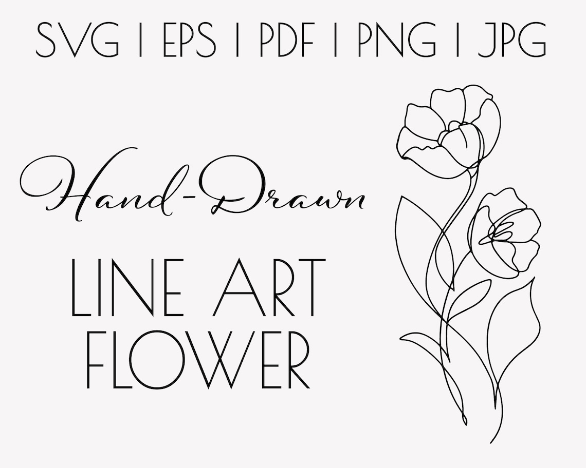SVG Bundle Line Art Flower - Etsy