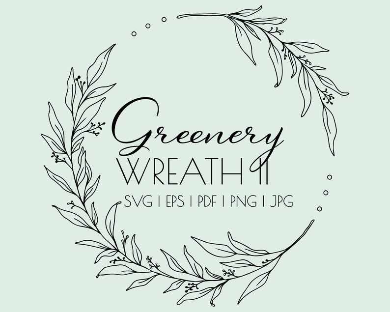 SVG Bundle | Wreath Line Art | Hand Drawn Greenery - Etsy
