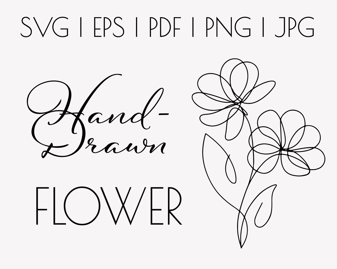 SVG Bundle | Line Art Flower | Hand-drawn - Etsy