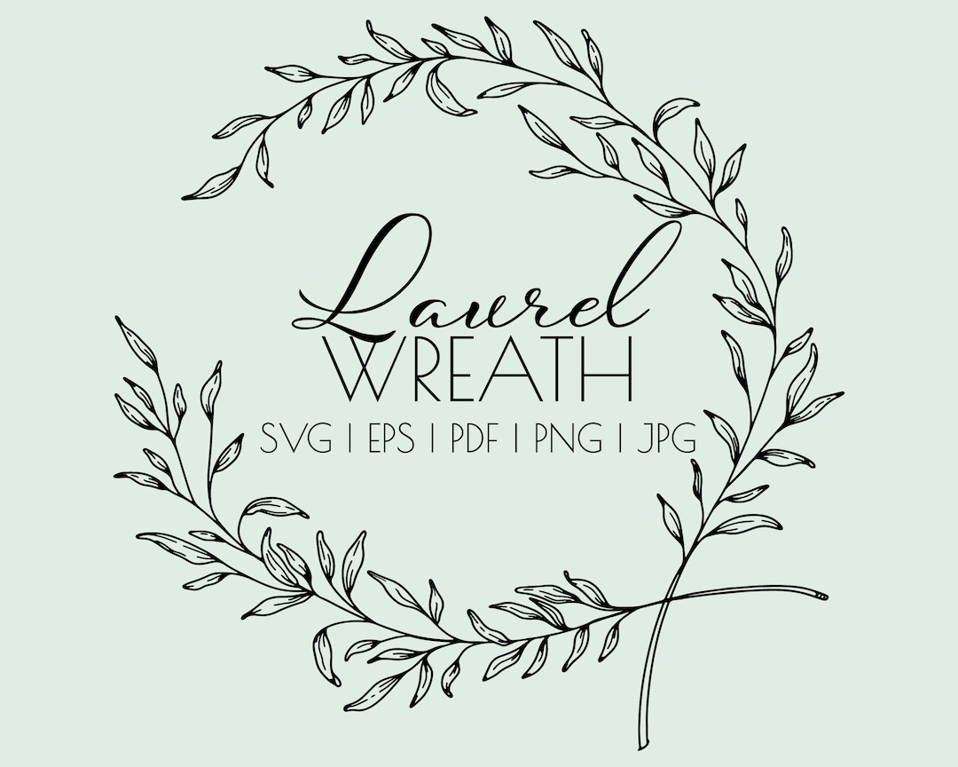 SVG Bundle | Laurel Wreath | Hand-drawn Line Art - Etsy