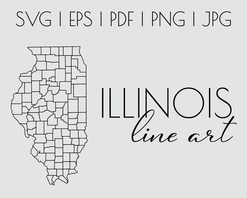 Illinois | Hand-drawn Line Art | Printable - Etsy