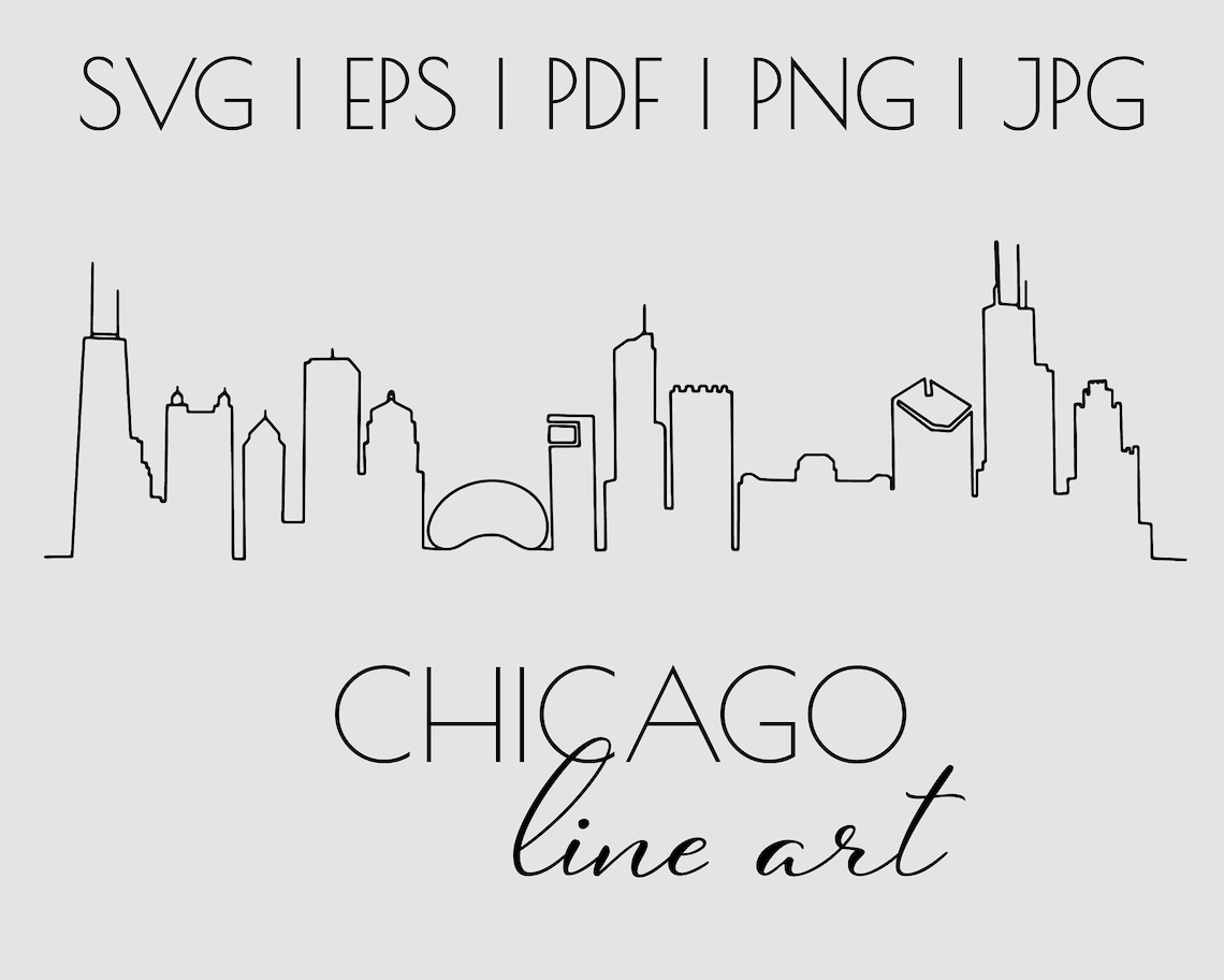 Chicago | Hand-drawn Line Art | Printable - Etsy
