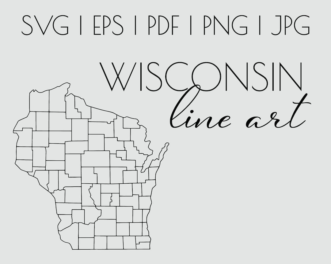 Wisconsin | Hand-drawn Line Art - Etsy