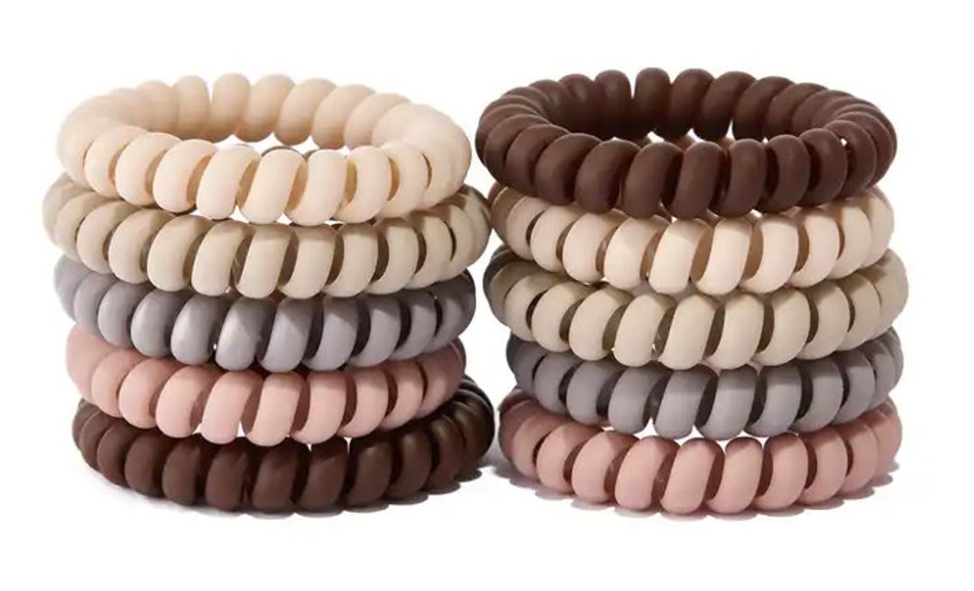 Hair Tie Pack of 10 Phone Cord Twist Bands Elastic - Etsy