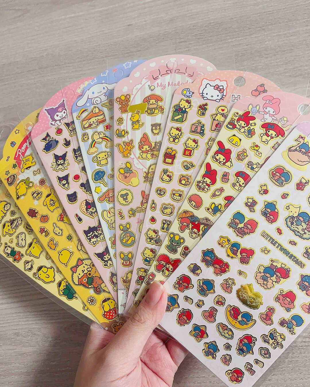 Kawaii Hot Stamping Sanrio Sticker Sheets Pompompurin, Cinnamoroll, My ...