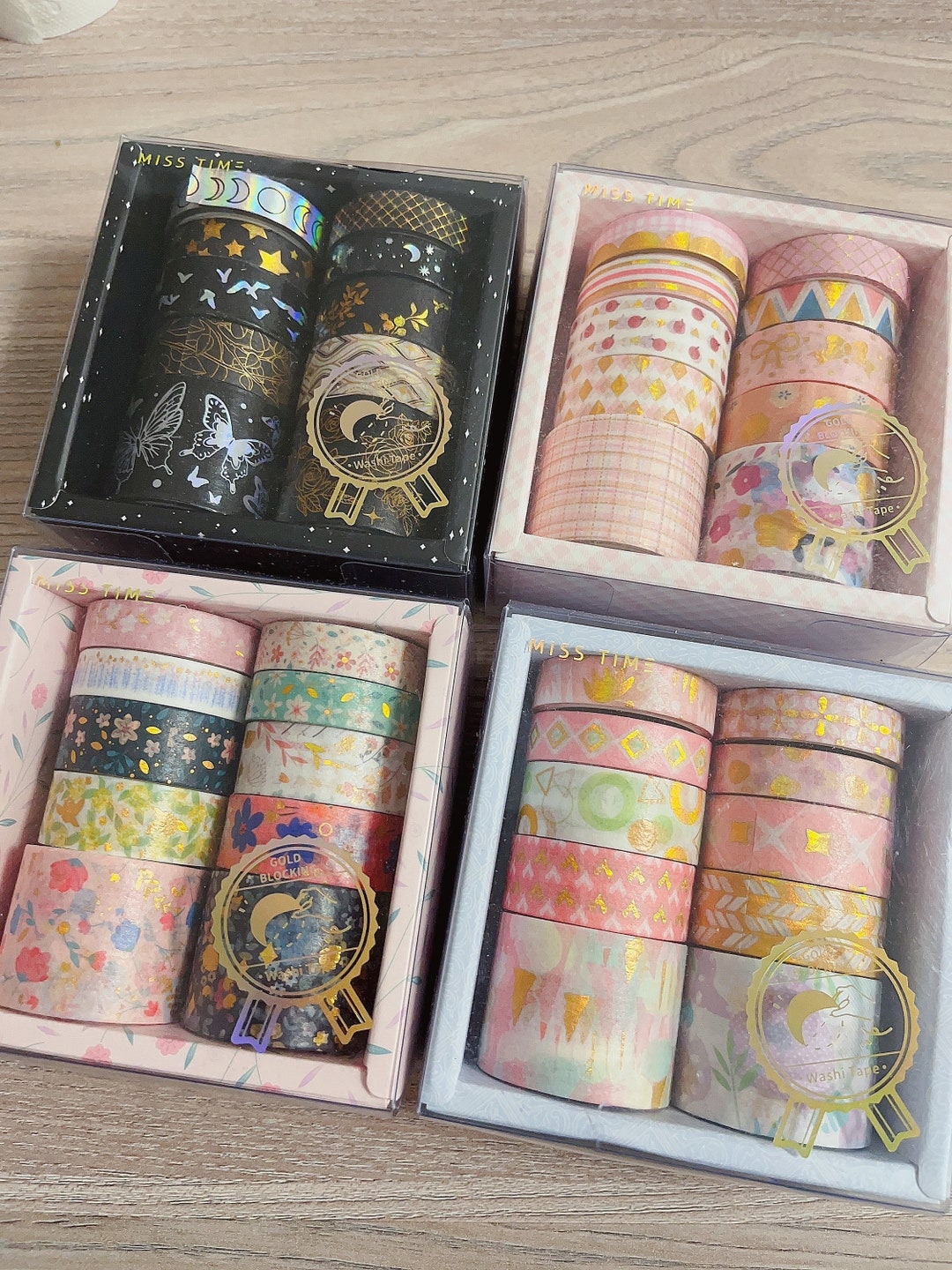 10 Rolls Goldfoil Washi Tape Set Butterflies, Stars and Flowers Tape ...
