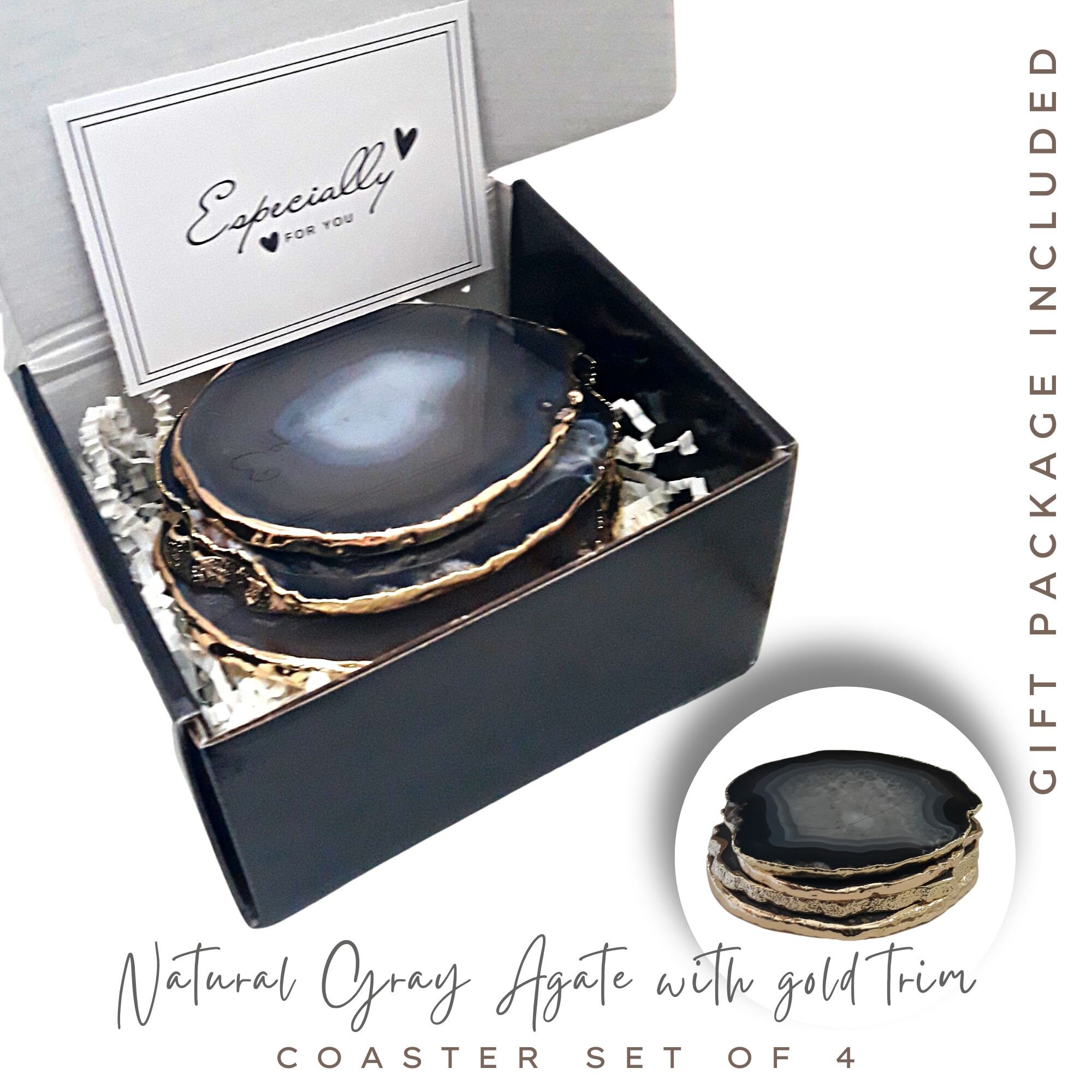 2pcs 4pcs Gift Package Natural Blue Agate and Gray Agate - Etsy