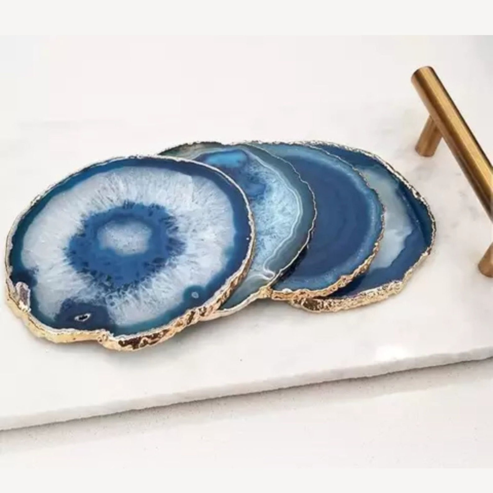 2pcs 4pcs Gift Package Natural Blue Agate and Gray Agate - Etsy