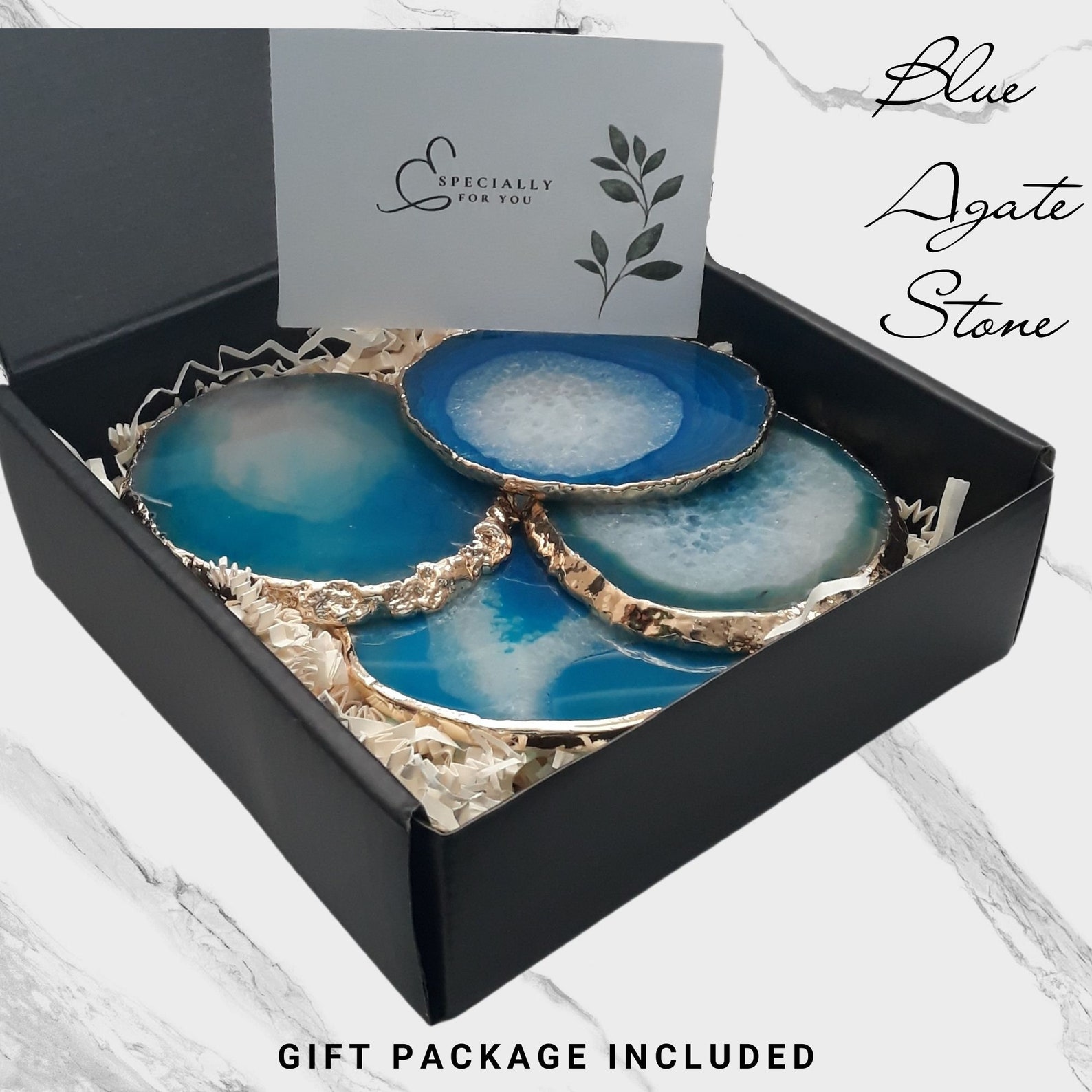 2pcs 4pcs Gift Package Natural Blue Agate and Gray Agate - Etsy