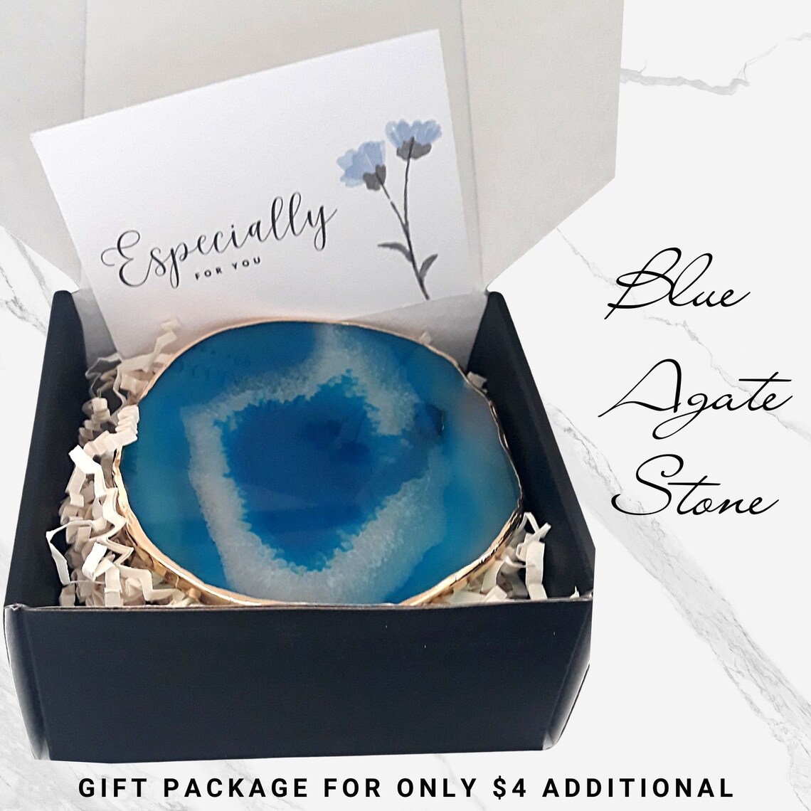 2pcs 4pcs Gift Package Natural Blue Agate and Gray Agate - Etsy