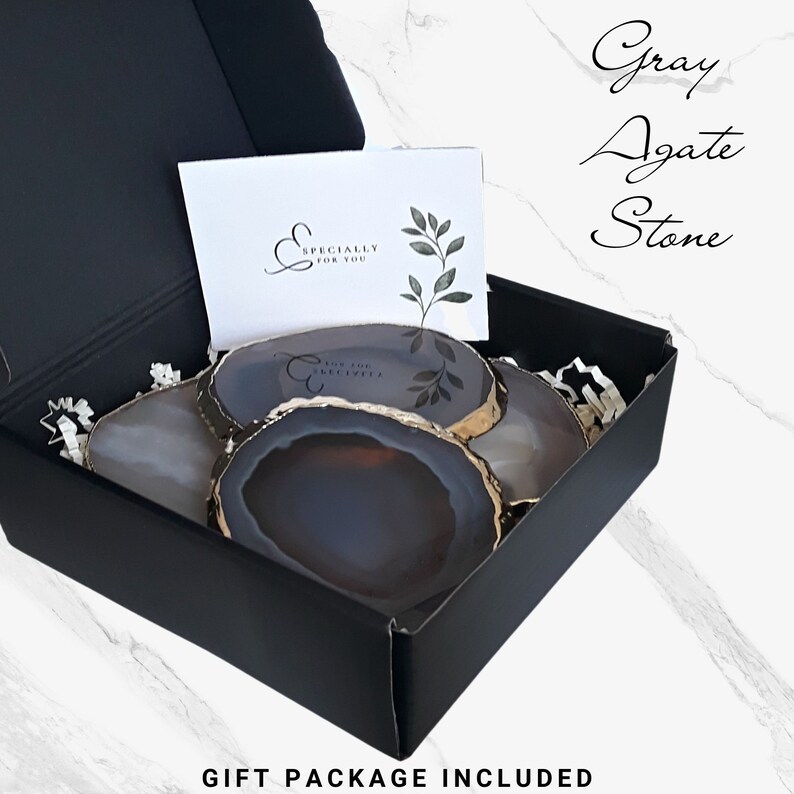 2pcs 4pcs Gift Package Natural Blue Agate and Gray Agate - Etsy