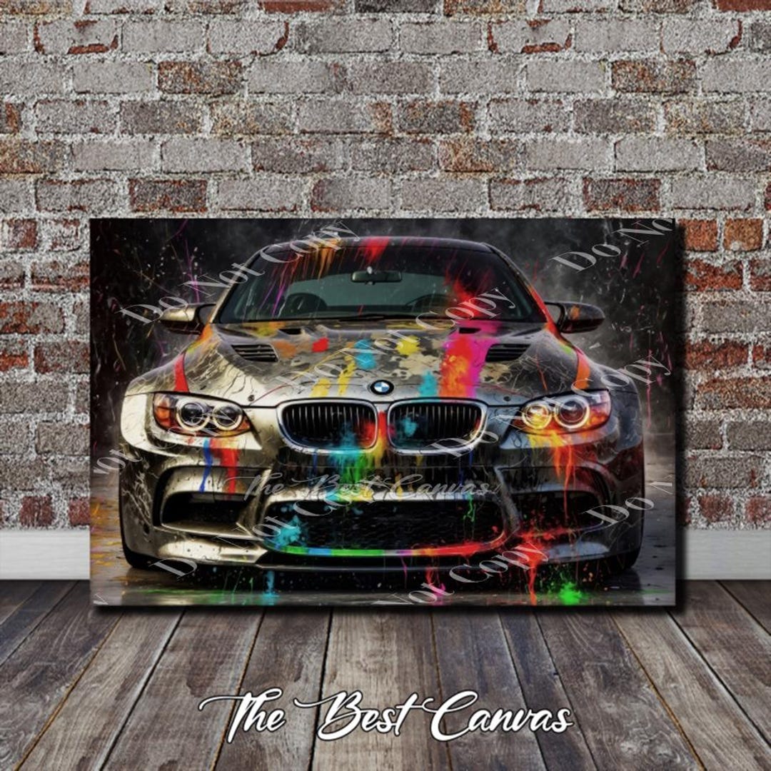 BMW M3 Paint Splatter Art Car Print: Graffiti Style Automotive Design ...