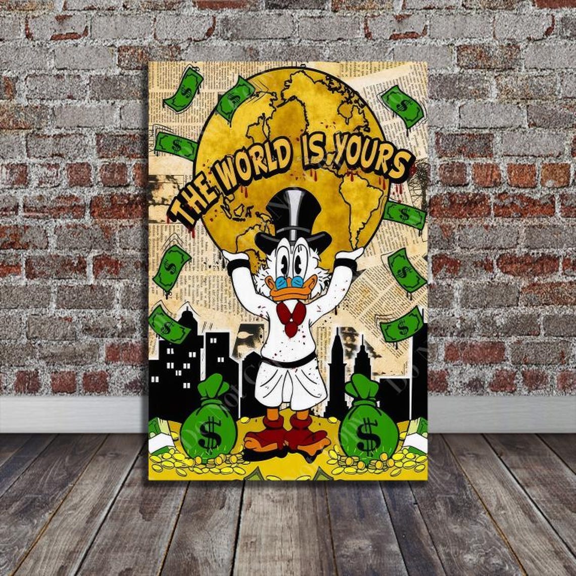 Scrooge Mcduck 'the World is Yours' Art, Scarface Inspired Office Decor ...
