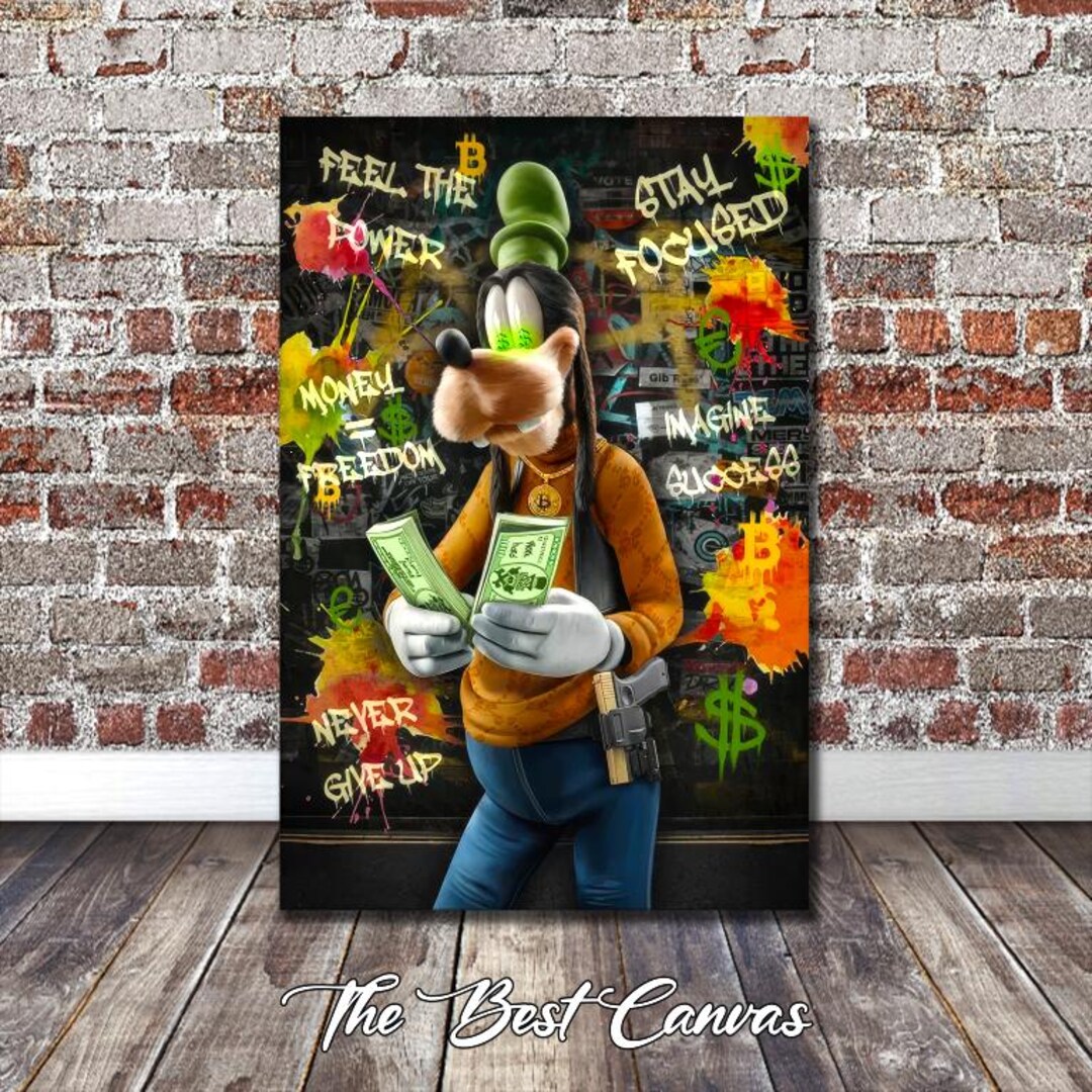 Goofy Cartoon Graffiti Canvas Art: Modern Pop Art Motivation - Etsy
