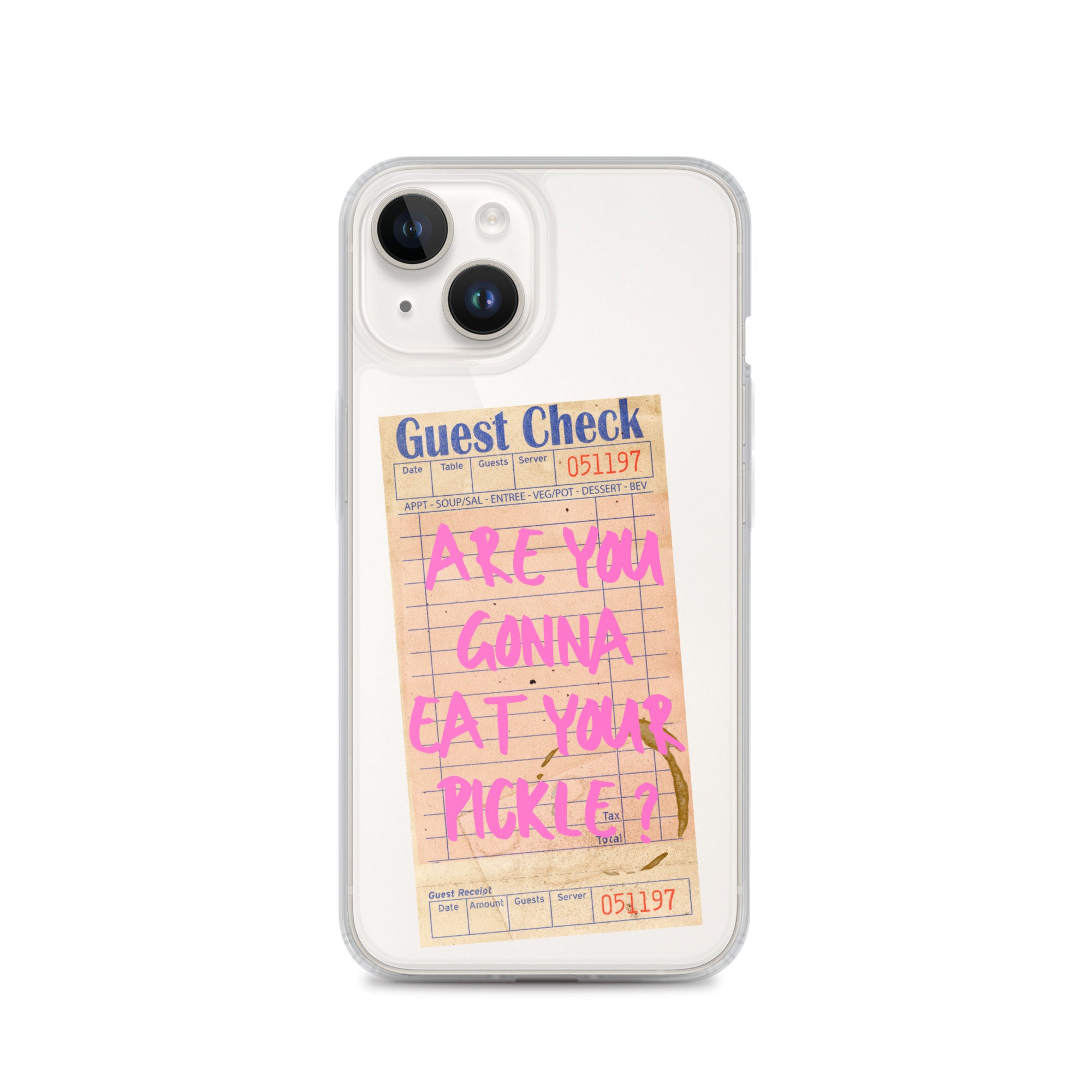 Are You Gonna Eat Your Pickle Guest Check Phone Case, Retro Guest Check ...