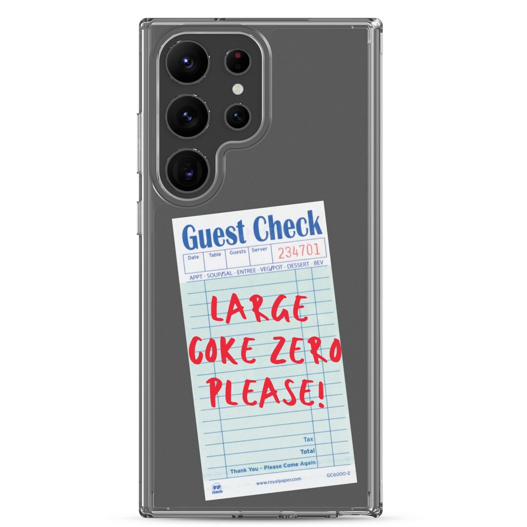 Large Coke Zero Please Clear Case for Samsung®! Retro Guest Check Case ...