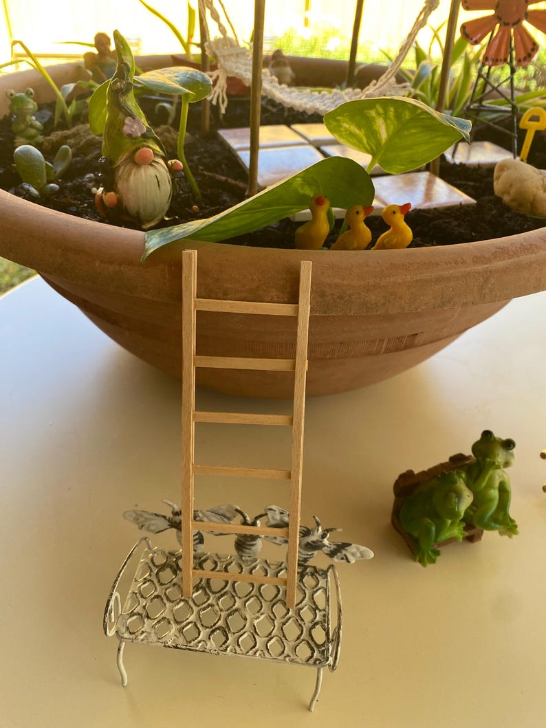 Handmade Fairy Garden Accessories: Ladder, Stepping Stones - Etsy