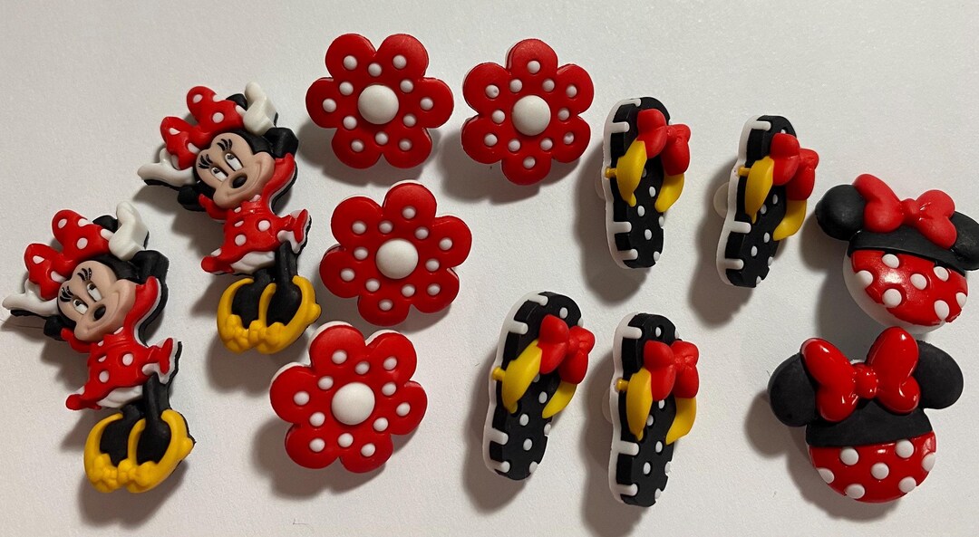 Disney Minnie Mouse Buttons, 12 Disney Theme Buttons, Shank Back ...