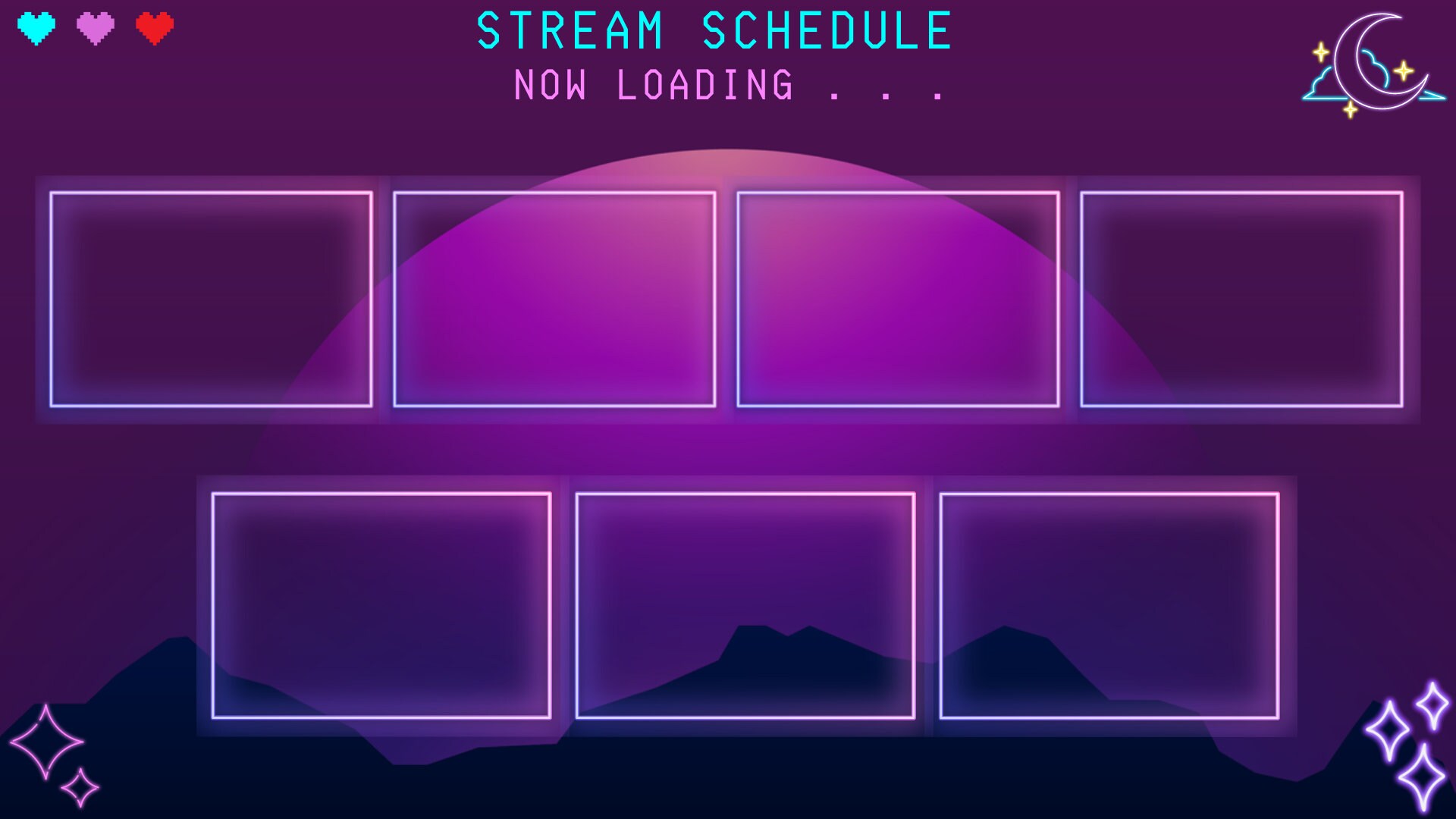 Twitch Stream Schedule-neon Styled Stream Schedule-youtube Schedule ...